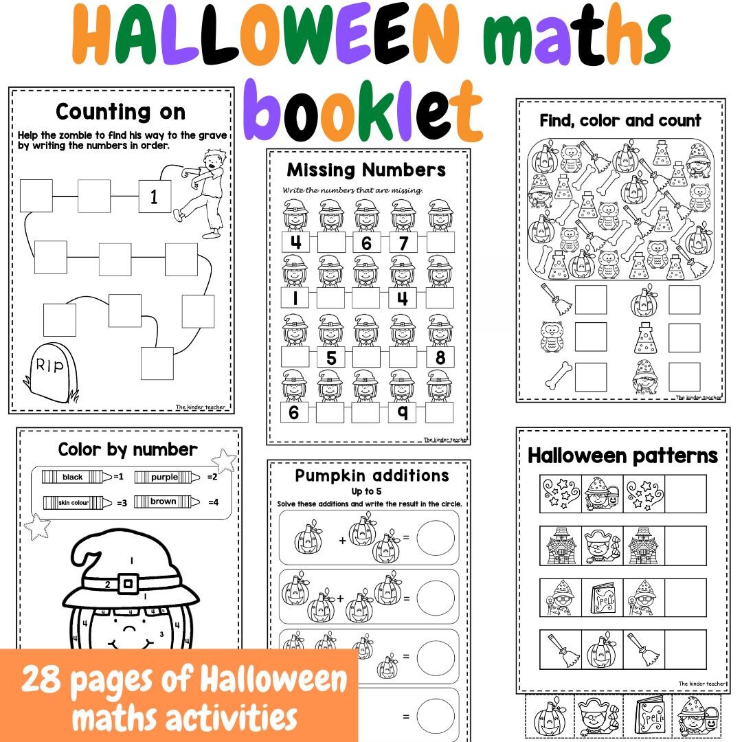 Halloween Maths Booklet for Preschool, Pre-k, and Kindergarten - Etsy