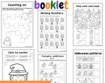 Halloween Maths Booklet for Preschool, Pre-k, and Kindergarten - Etsy