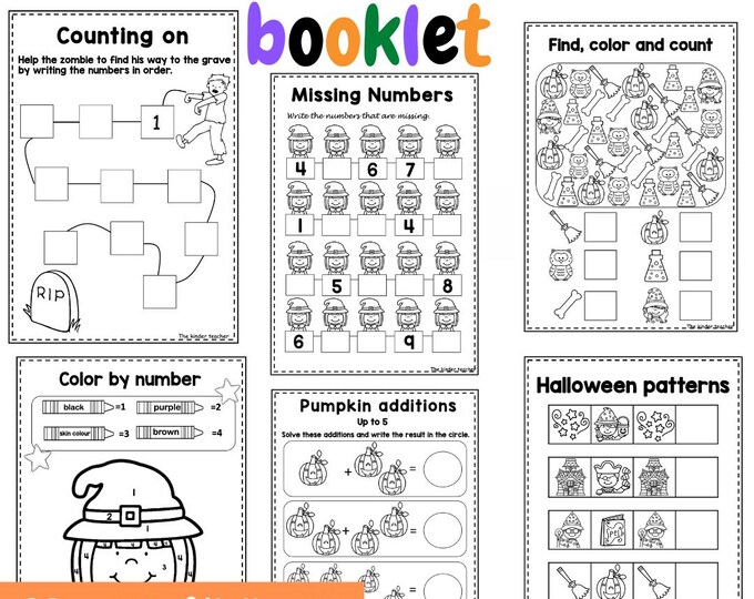 Halloween Maths Booklet for Preschool, Pre-k, and Kindergarten - Etsy