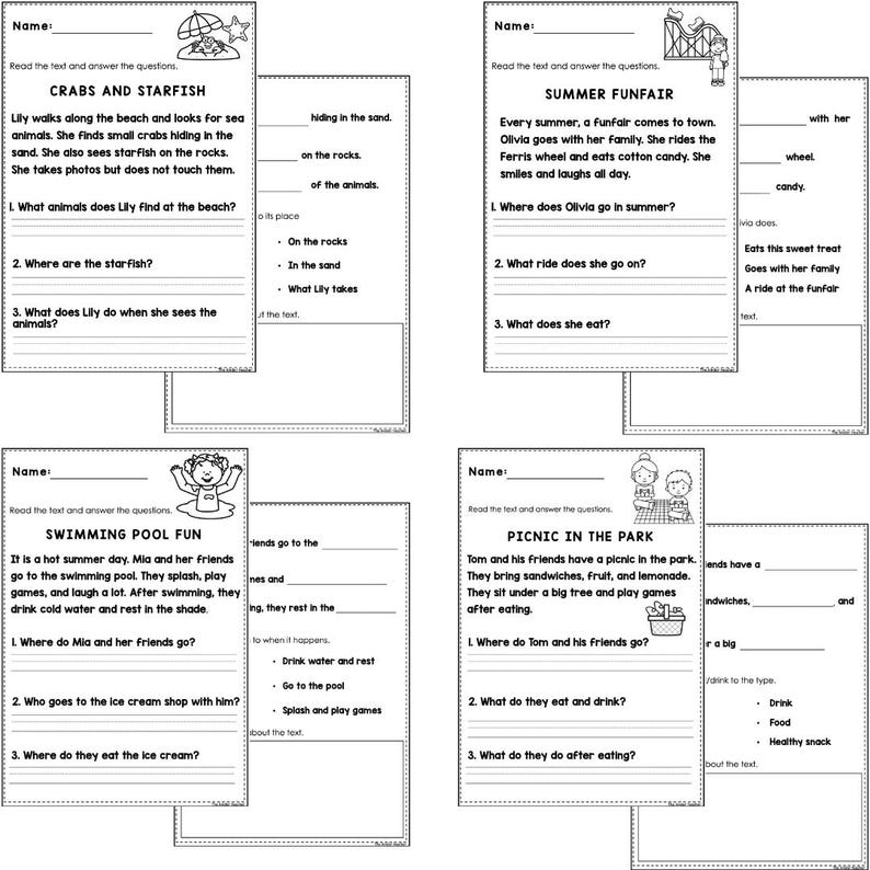 Seasonal Reading Comprehension BUNDLE Passages for Year 1 and Reception ...