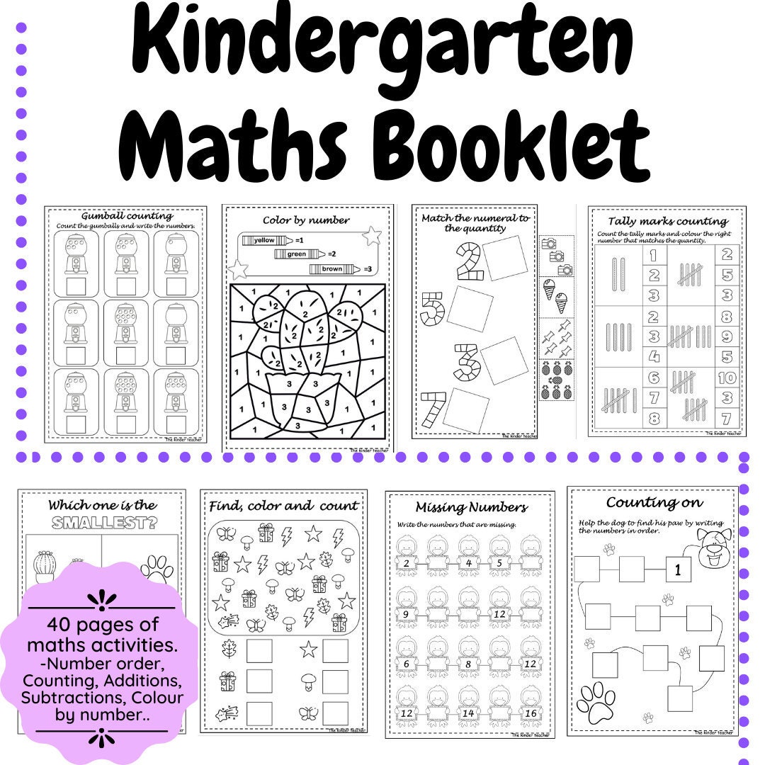 Kindergarten Maths Booklet - Etsy