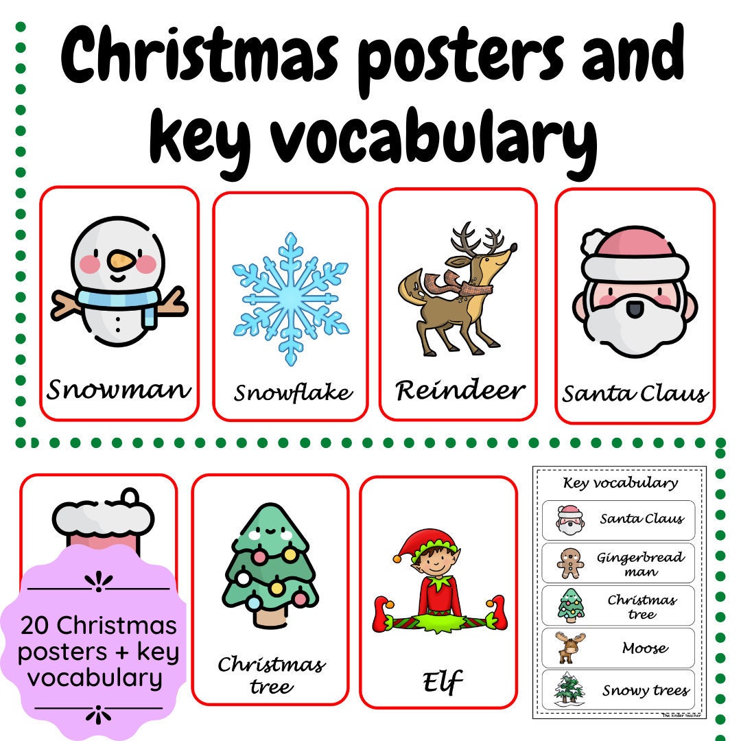 Christmas Posters and Key Vocabulary - Etsy
