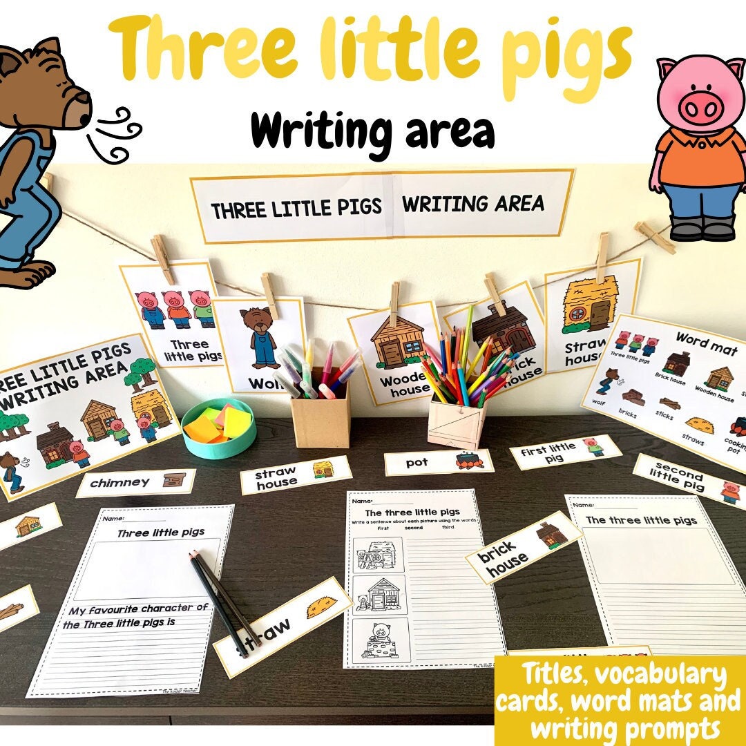 Three Little Pigs - Writing Area - Etsy
