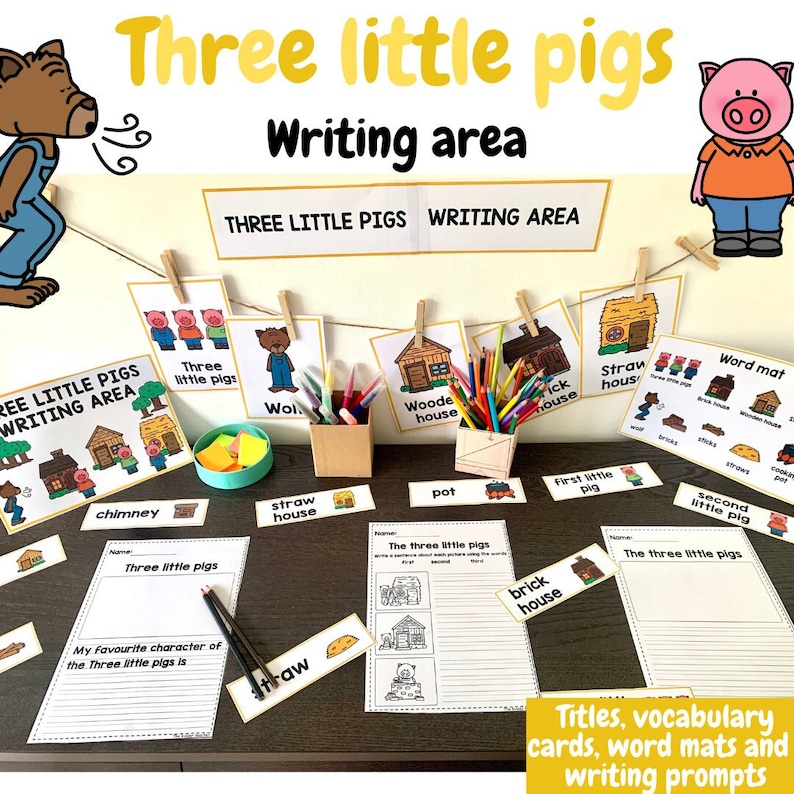 Three Little Pigs - Writing Area - Etsy