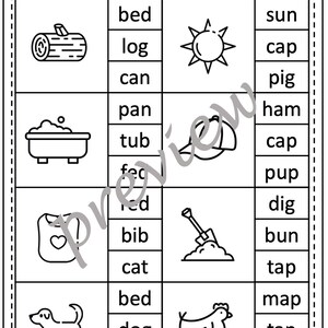 CVC Words Booklet - Etsy