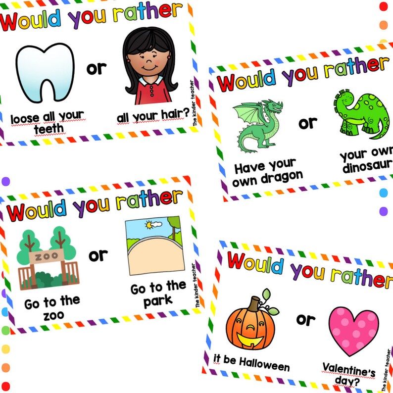 Would You Rather Question Cards - BUNDLE - Etsy