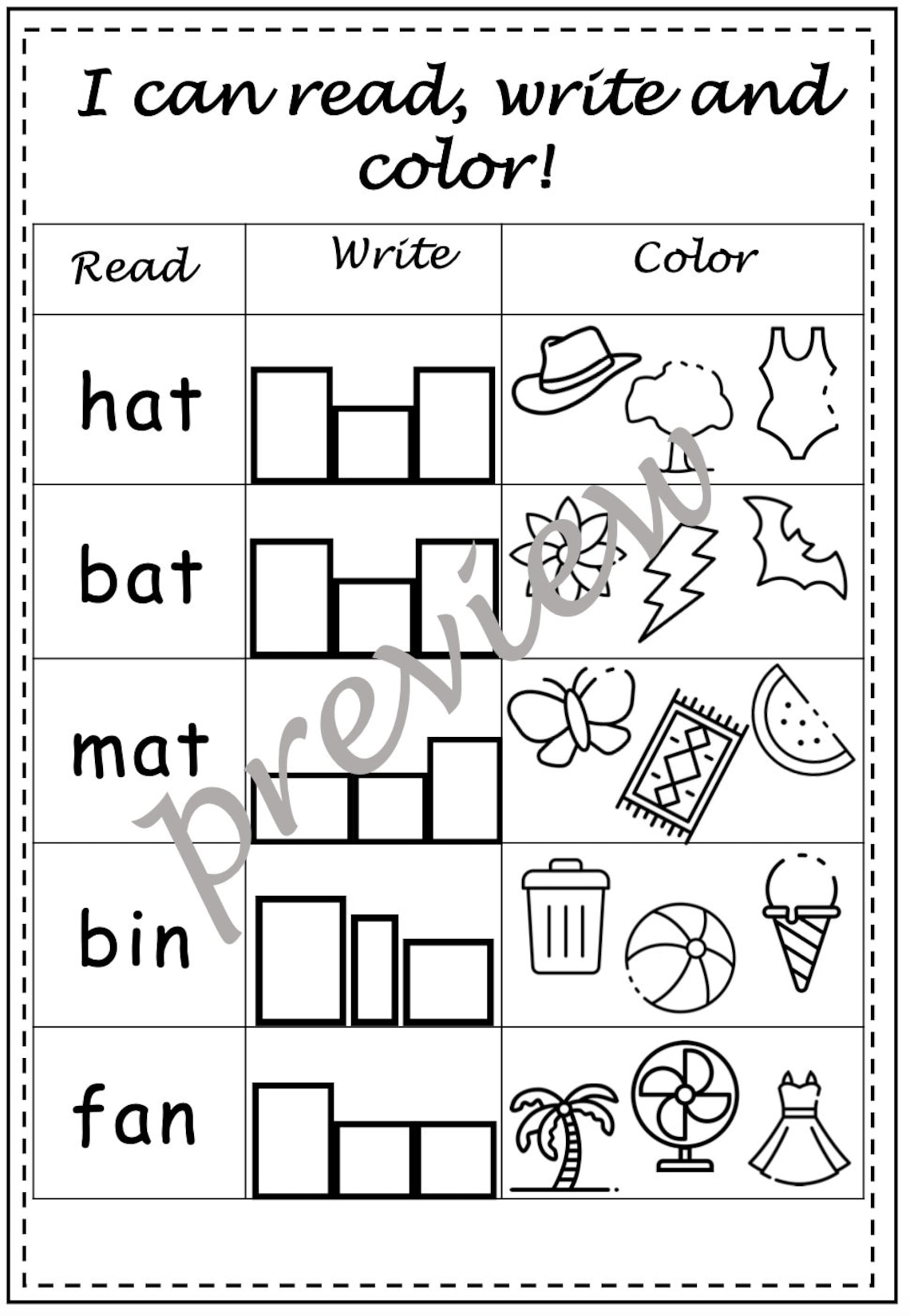 CVC Words Booklet - Etsy