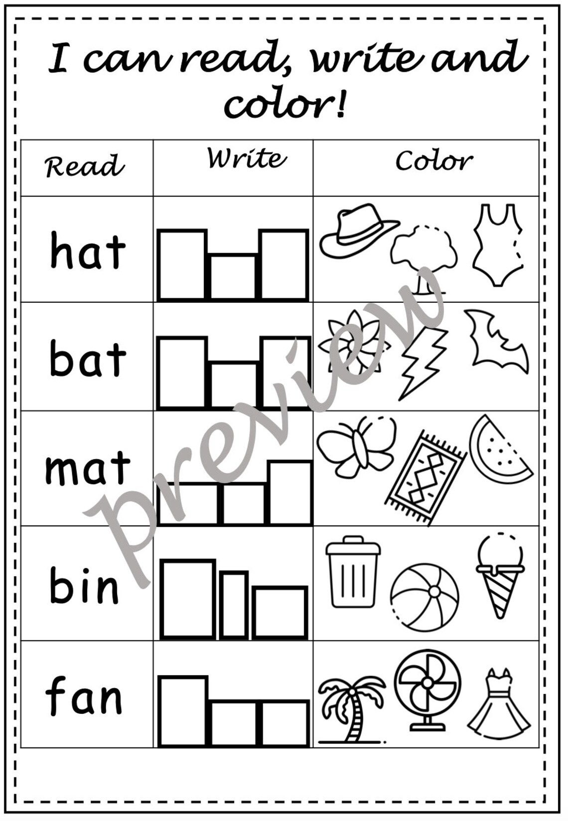 CVC Words Booklet Etsy