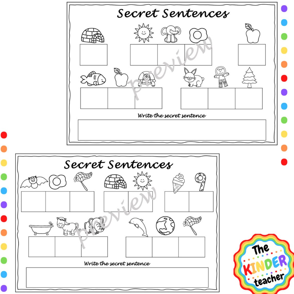 Secret Sentences Booklet - Beginning Sounds - Etsy