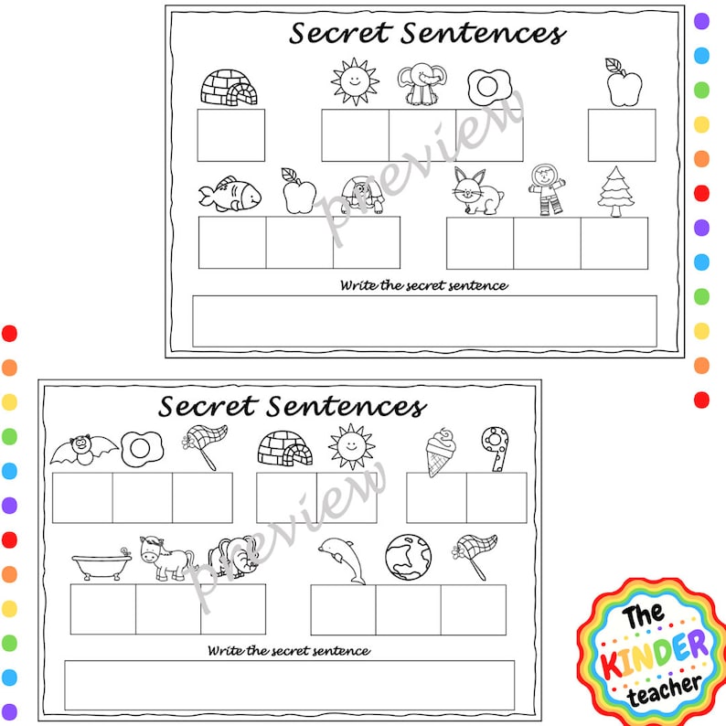 Secret Sentences Booklet - Beginning Sounds - Etsy