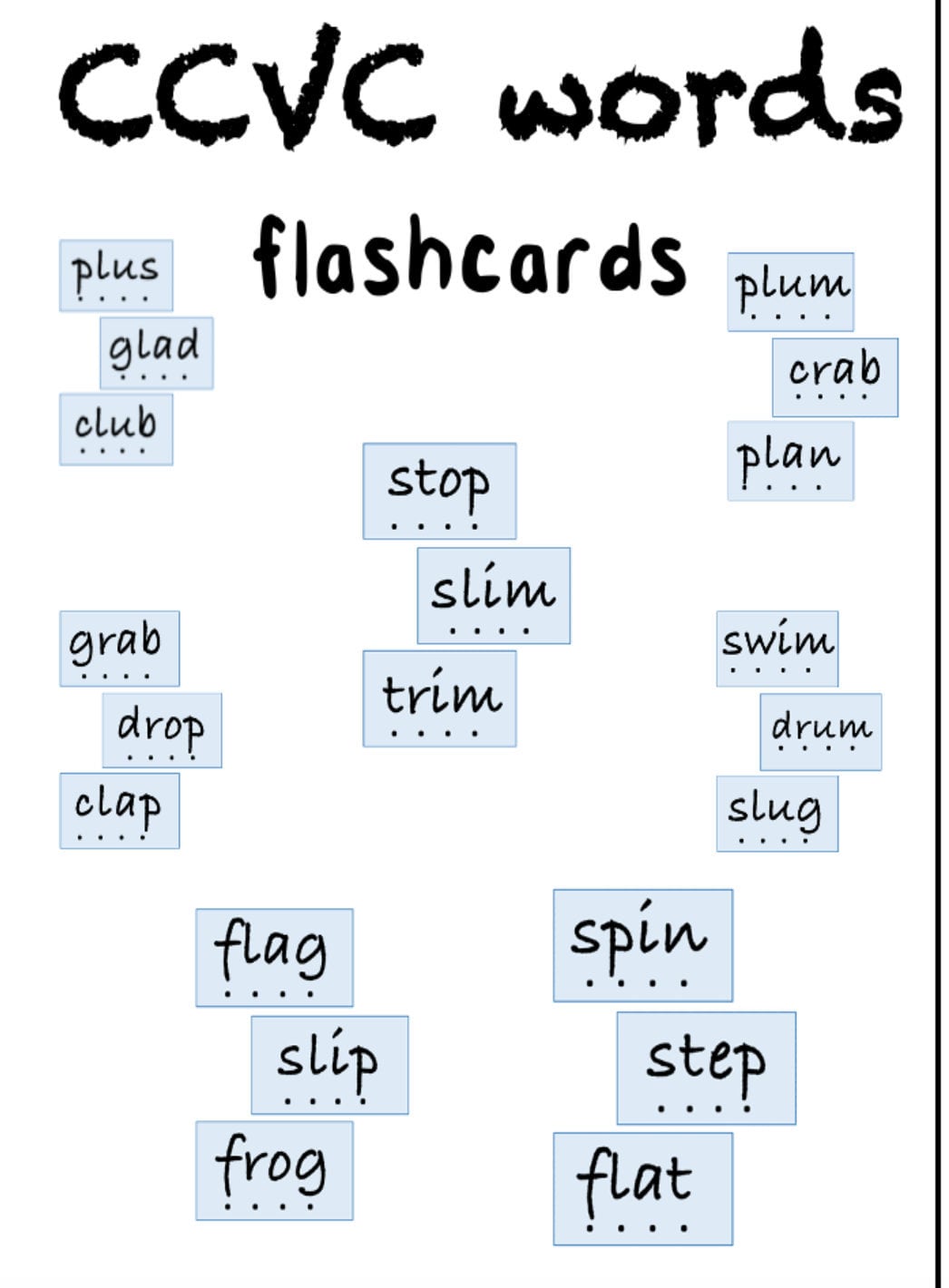 CCVC Words Flashcards - Etsy