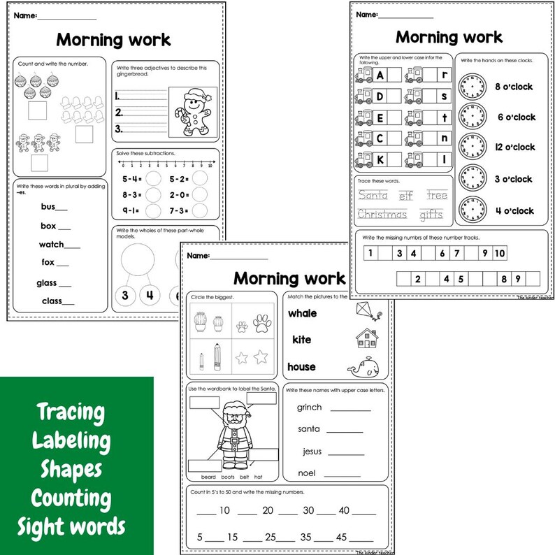 December Morning Work for Reception and Year 1 - Etsy