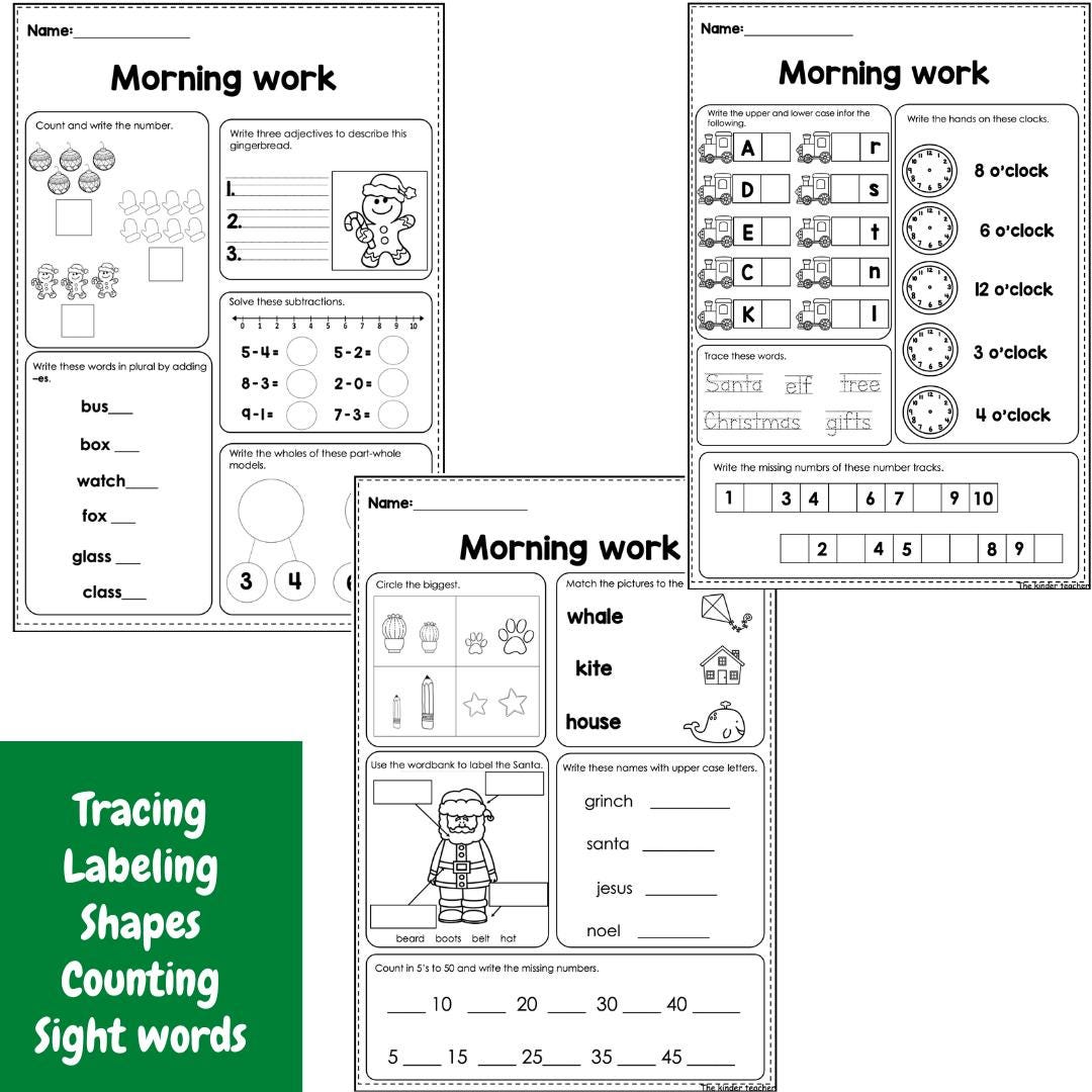 December Morning Work for Reception and Year 1 - Etsy