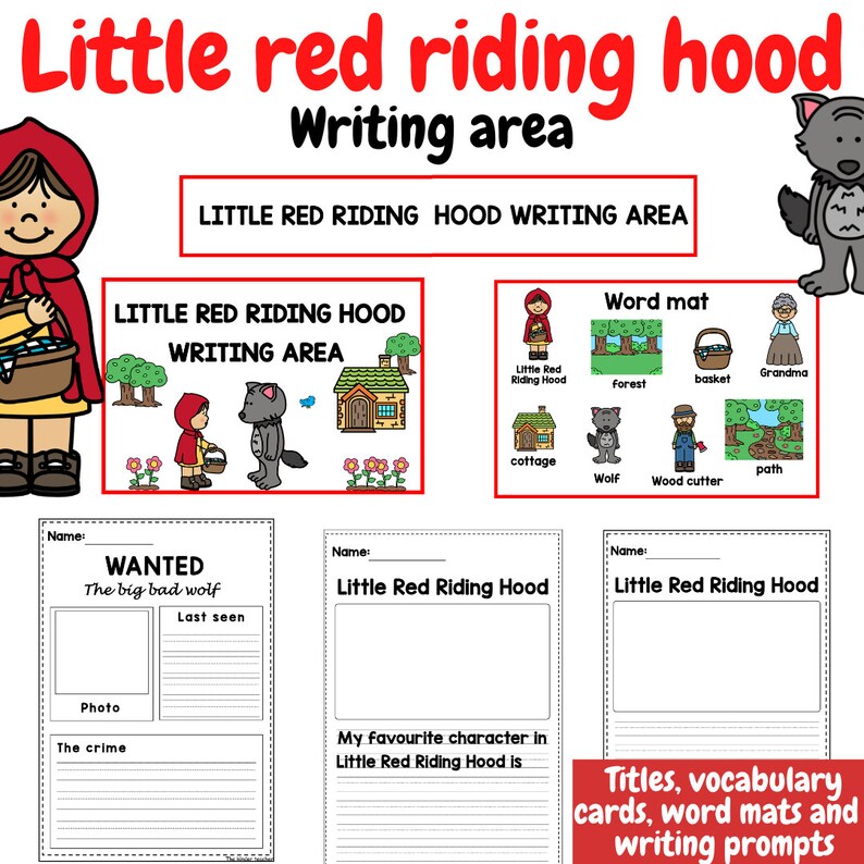 Little Red Riding Hood - Writing Area for Early Years - Etsy