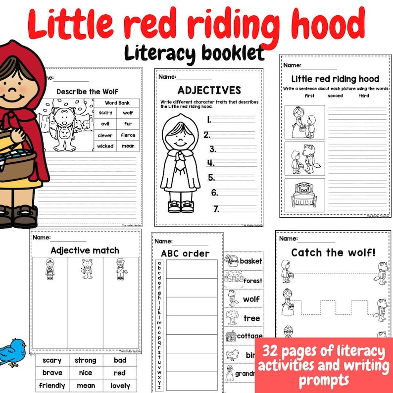 Little Red Riding Hood - Literacy Activity Booklet - Etsy