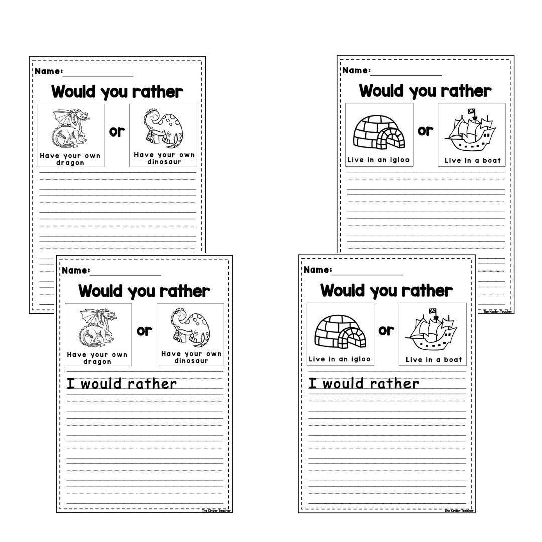 Would You Rather - Writing Prompts Early Years - Etsy