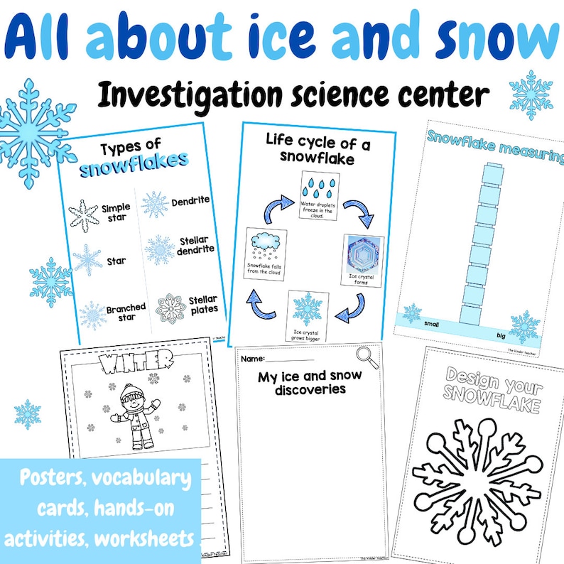 All About Ice and Snow- Investigation Science Center for Preschool - Etsy