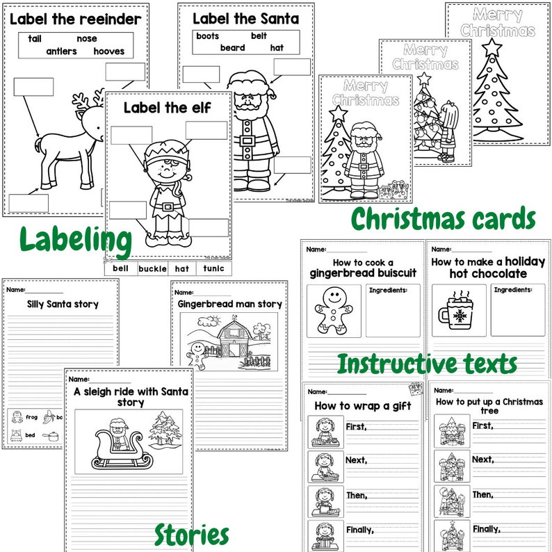 Christmas Writing Prompts Booklet - Early Years - Etsy