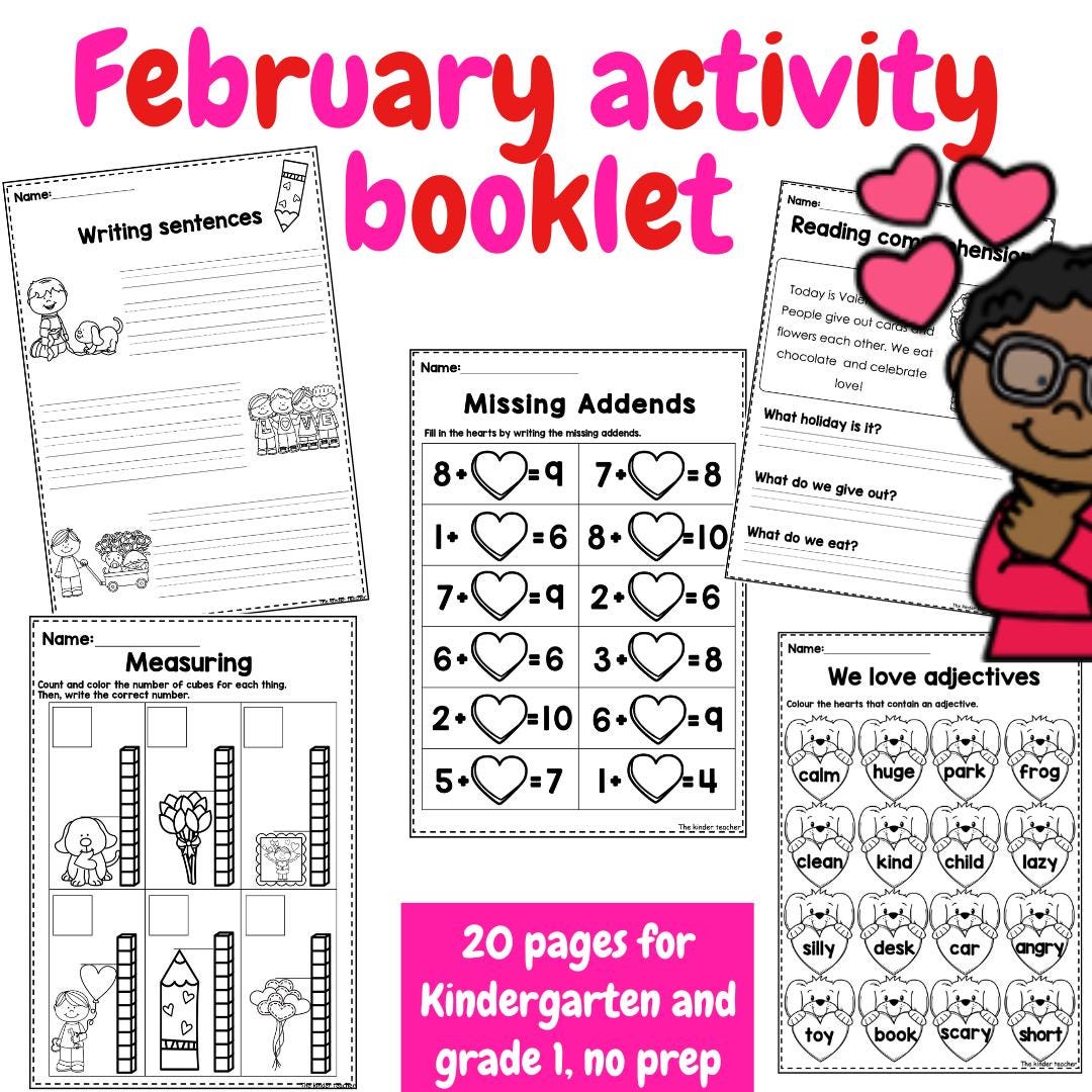 February Activity Booklet - Reception and Year 1 - Etsy