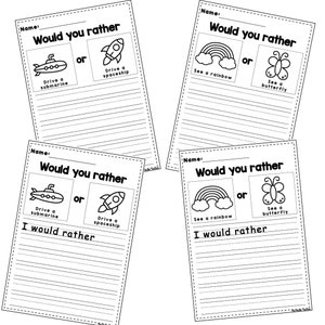 Would You Rather - Writing Prompts Early Years - Etsy
