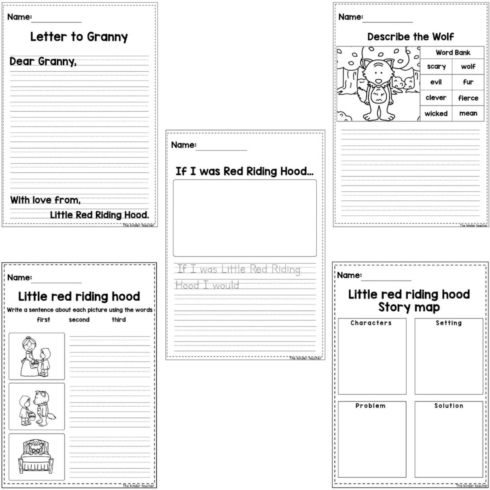 Little Red Riding Hood - Writing Area for Early Years - Etsy