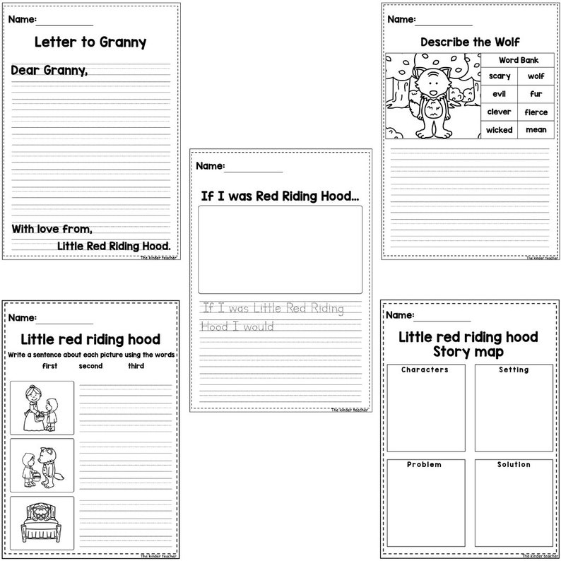 Little Red Riding Hood - Writing Area for Early Years - Etsy