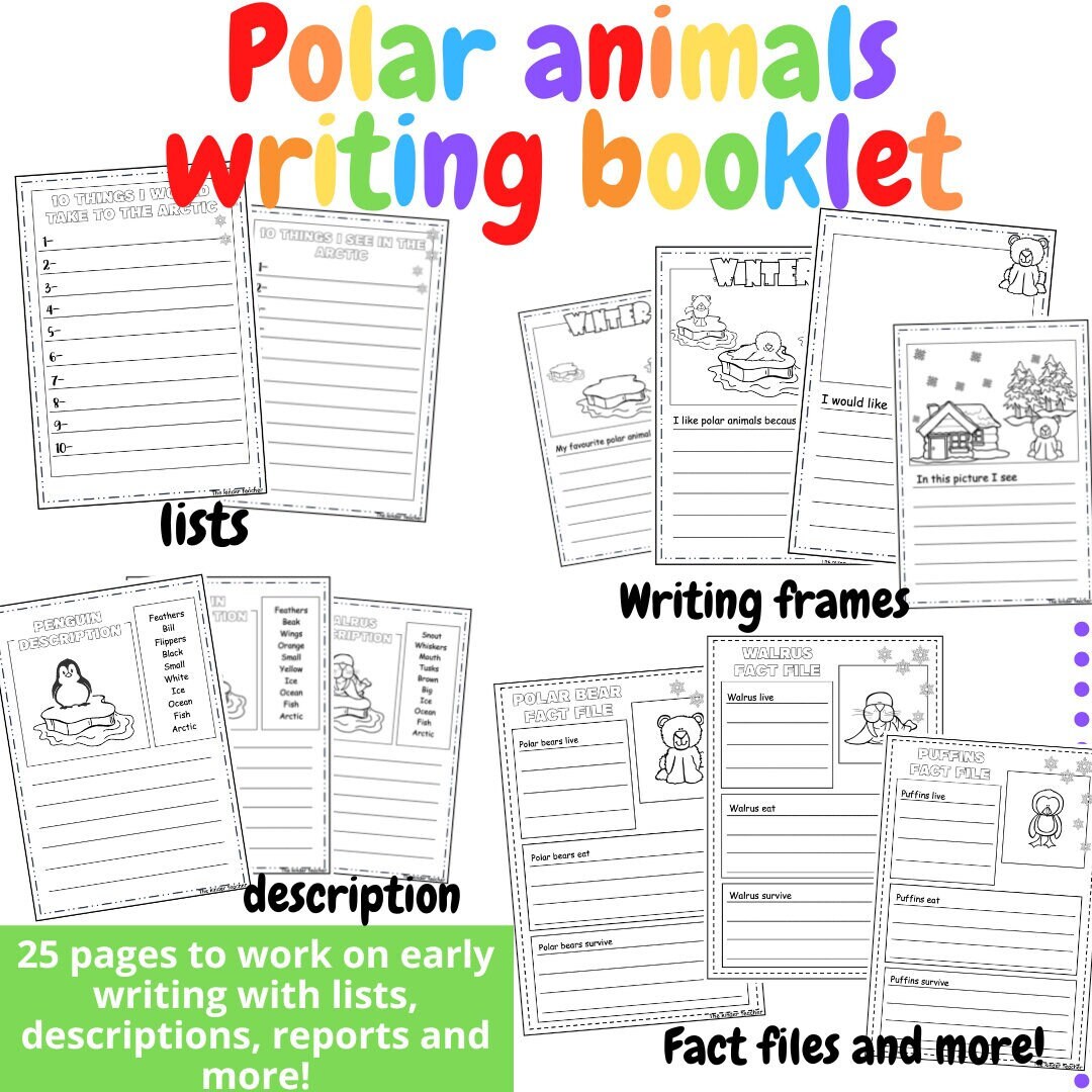 Polar Animals - Early Writing - Etsy