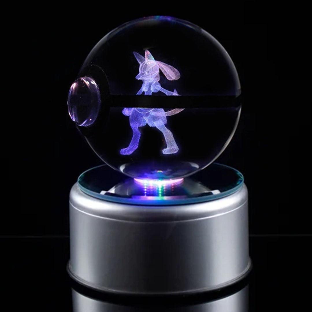 Lucario Crystal Pokeball Laser Engraving - Etsy