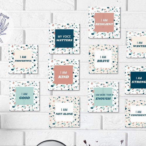 Boho Affirmation Mirror Labels Affirmation Station Classroom | Etsy