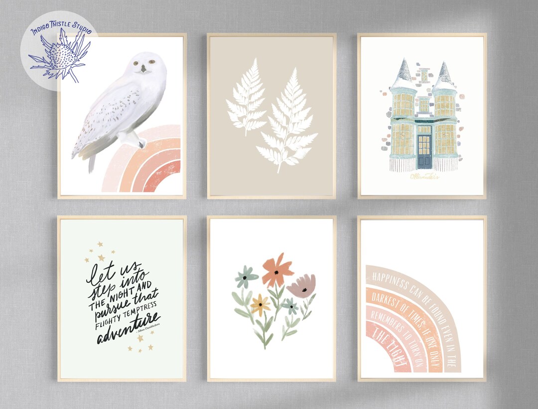 PRINTED Children's Book Posters Set of 6, Girls Nursery Prints, Gallery ...