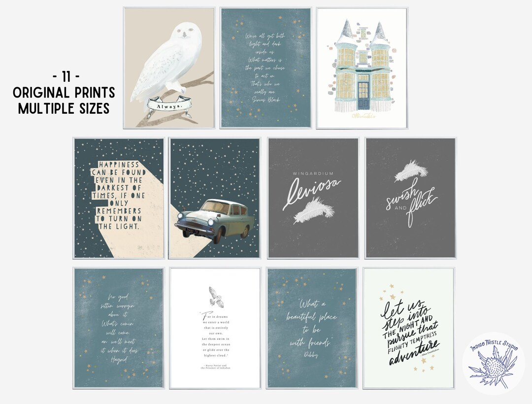 Children's Book Posters Set of 11, Hedwig Nursery Prints, Gallery Wall ...
