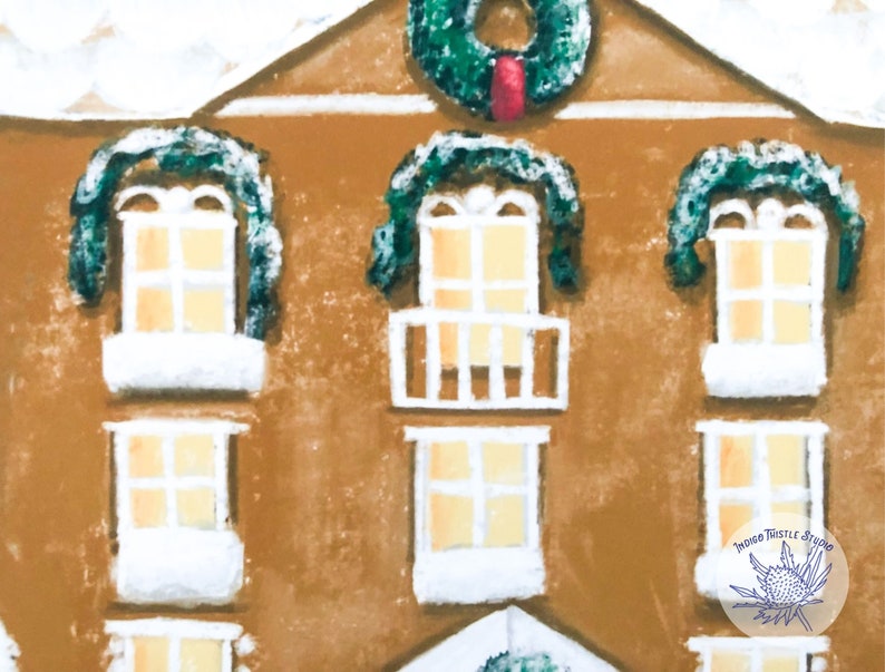 Christmas Wall Art, Christmas Trees, Gingerbread House Illustration ...