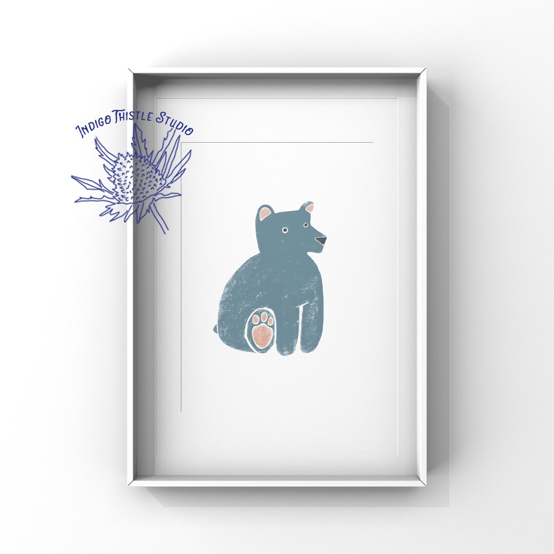 Baby Bear Nursery Print - Printable Wall Art - Woodland Animal Decor ...