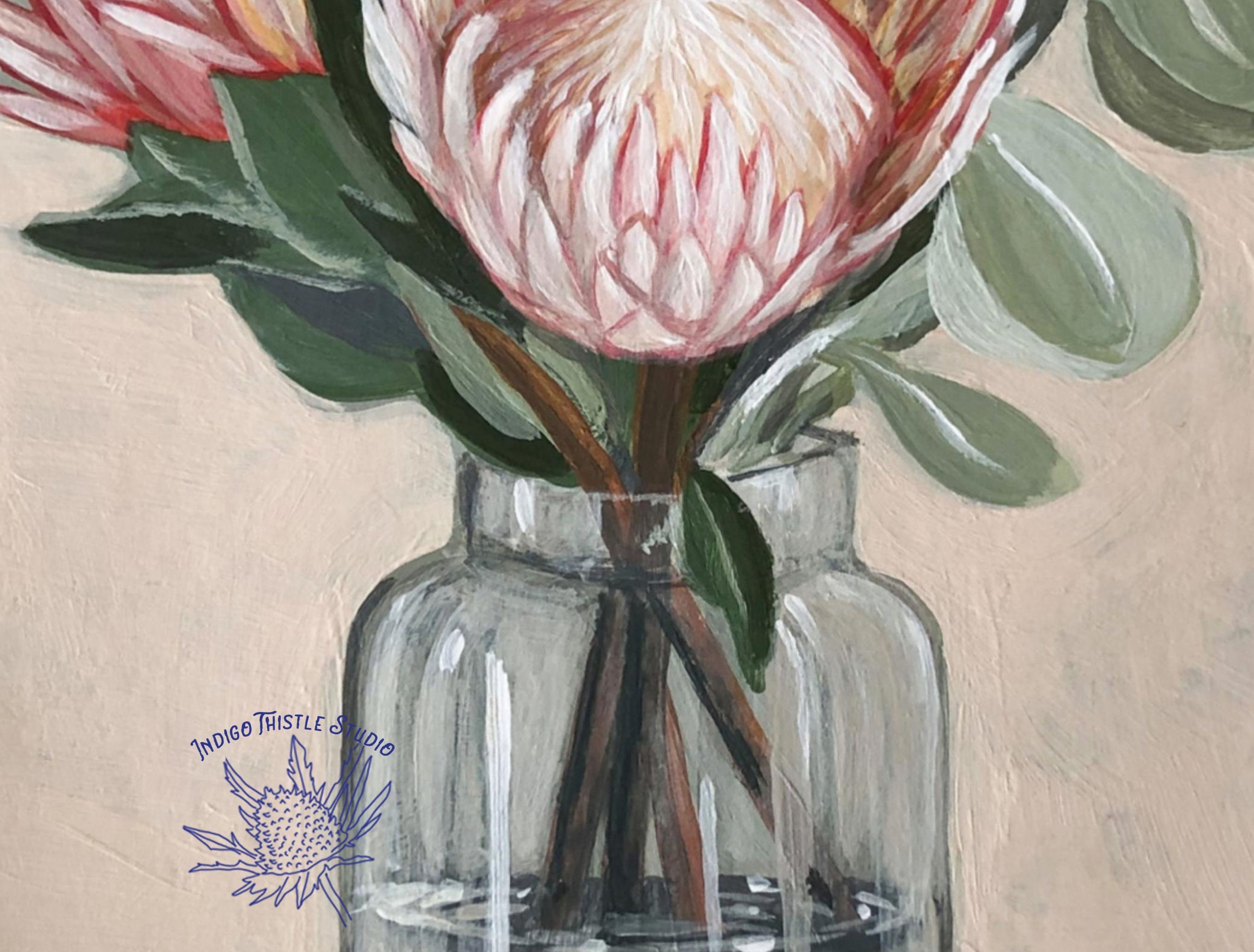 Neutral Still Life Print, Pink Floral Art, Painting, Still Life Print ...