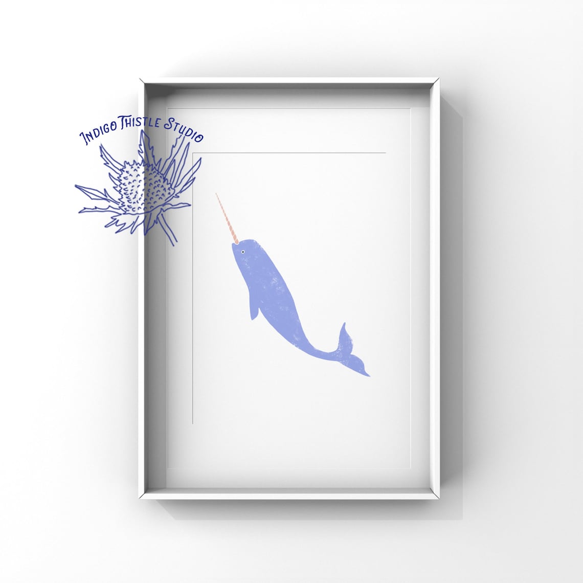 Narwhal Print - Ocean Animal Art Print - Cute Narwhal Nursery Decor ...