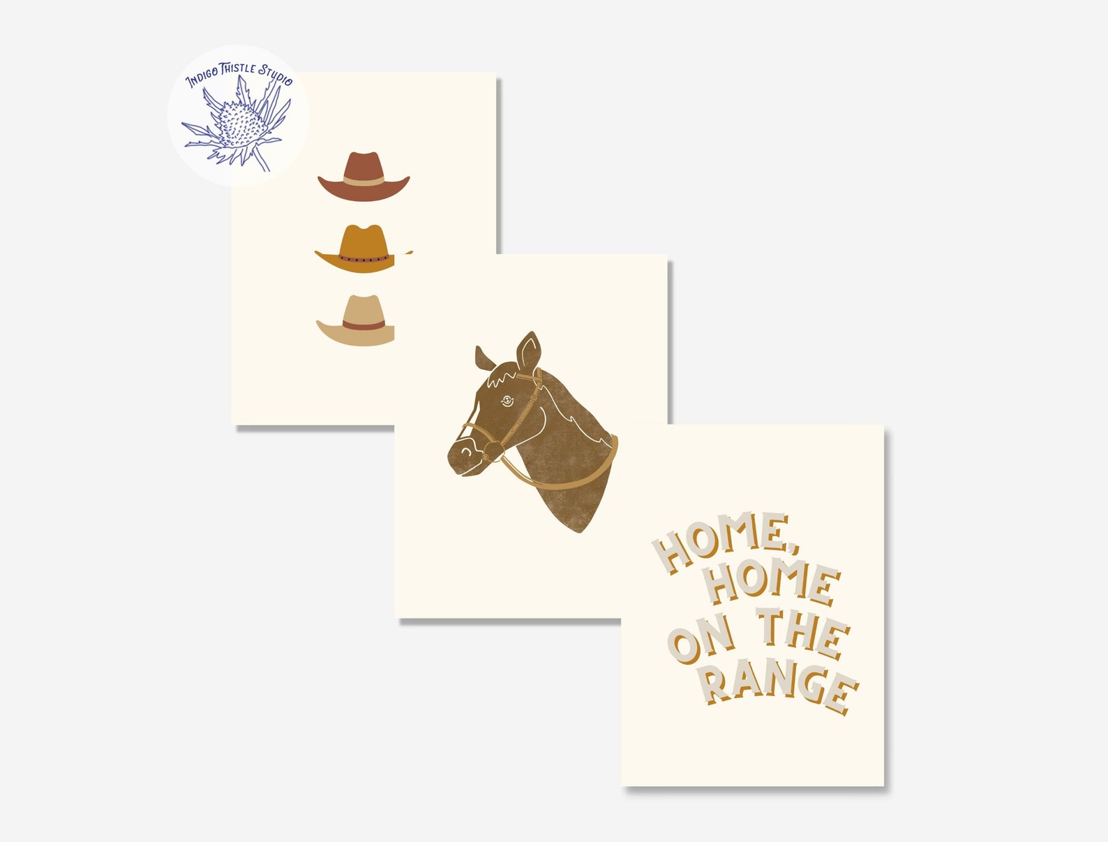 Cowboy Kids Rodeo Western Printables Set of 3, Southwestern Art, Boho ...