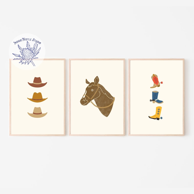 Cowboy Kids Rodeo Printable Set of 3 Western Prints - Etsy