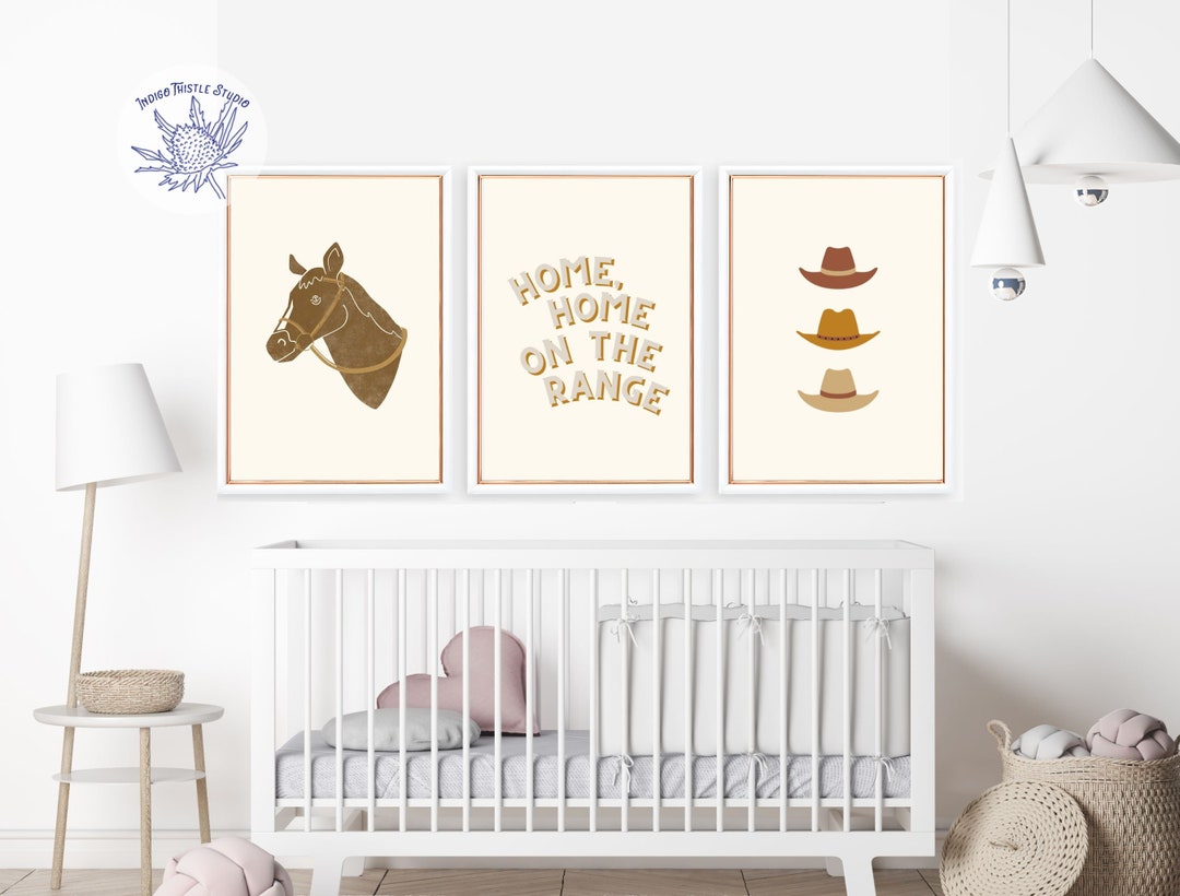 Cowboy Kids Rodeo Western Printables Set of 3, Southwestern Art, Boho ...