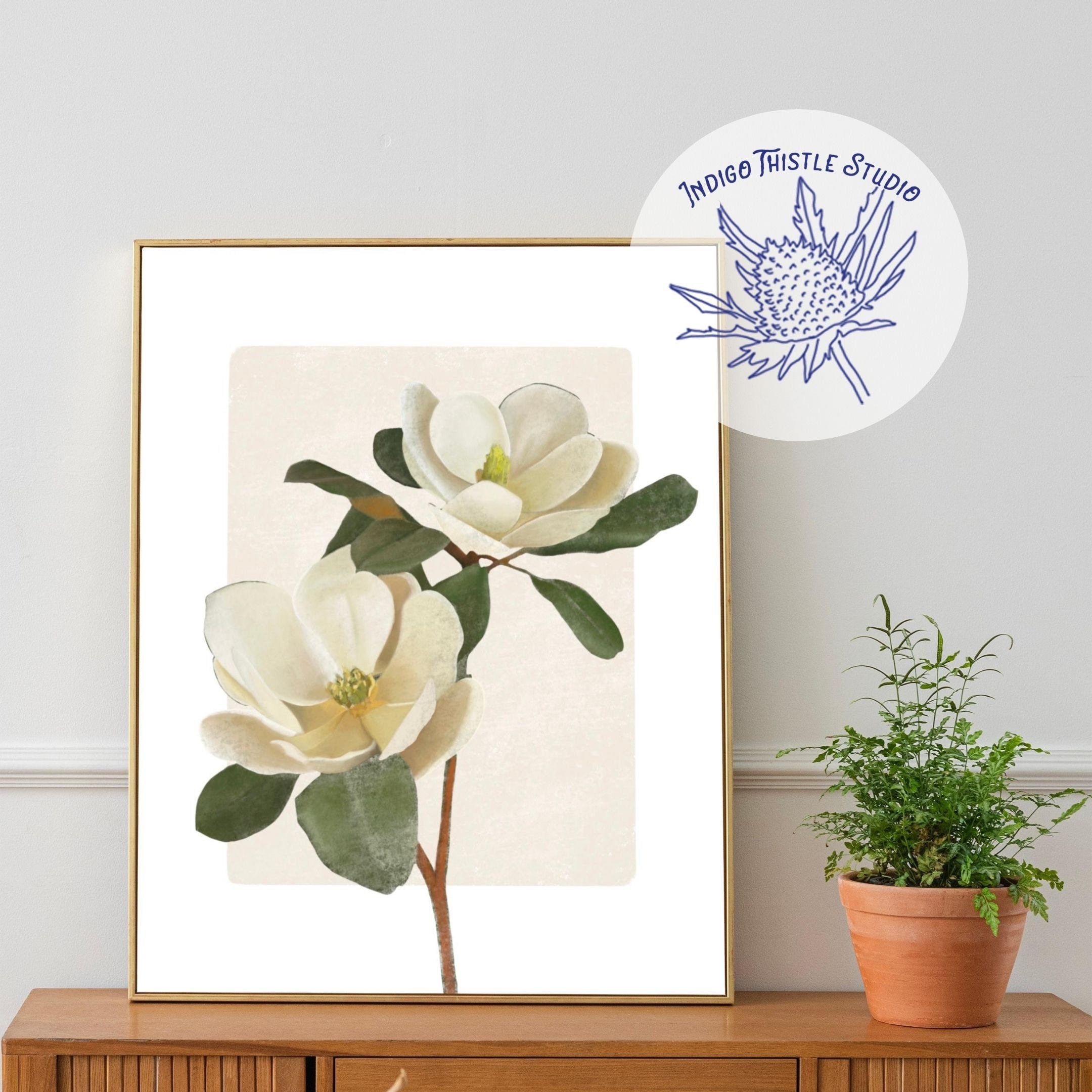 Vintage Botanical Magnolia Print Magnolia Nature Study | Etsy