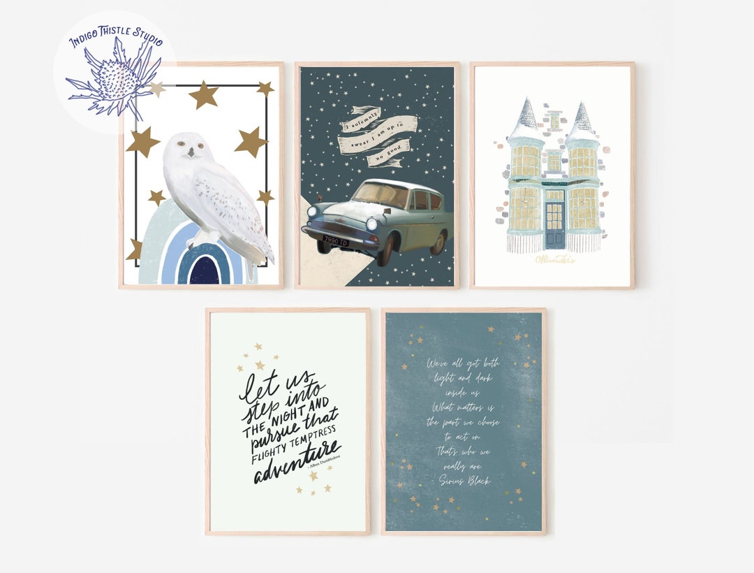 Children's Book Posters Set of 5, Owl Nursery Prints, Gallery Wall ...