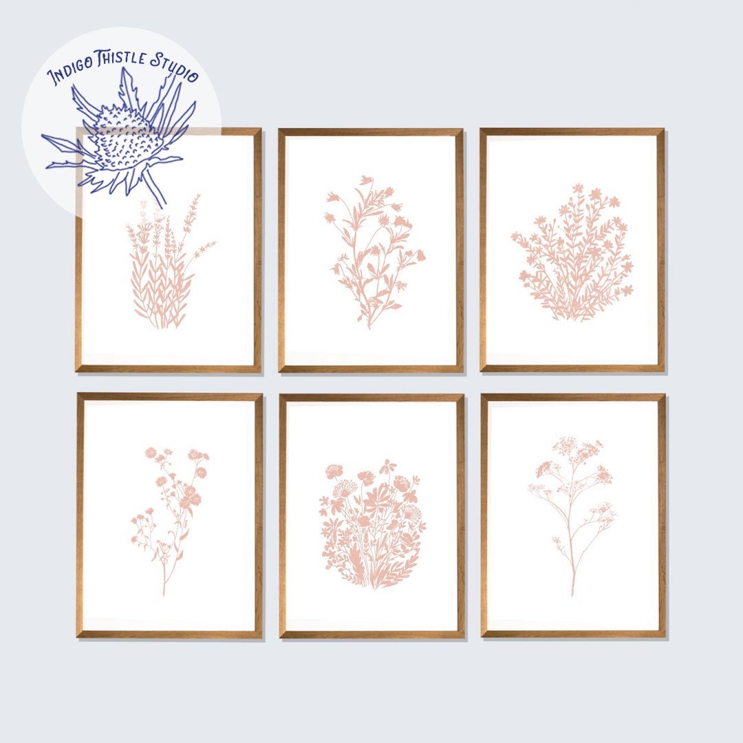 Rustic Farmhouse Botanical Prints, Botanical Print Set, Minimalist ...