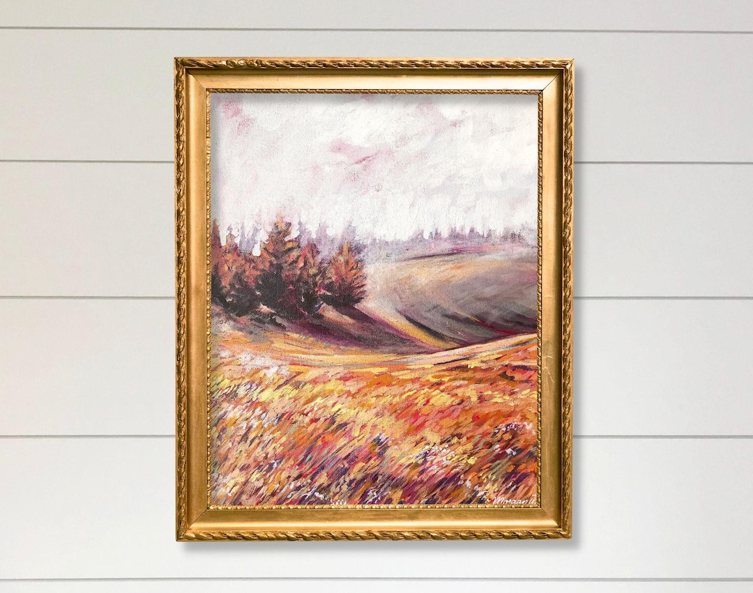 Autumn Landscape Acrylic Painting Print, Fall Wall Art Decor for Cozy ...
