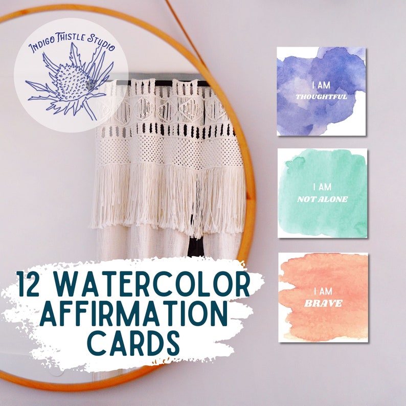 Watercolor Affirmation Mirror Labels Boho Affirmation | Etsy