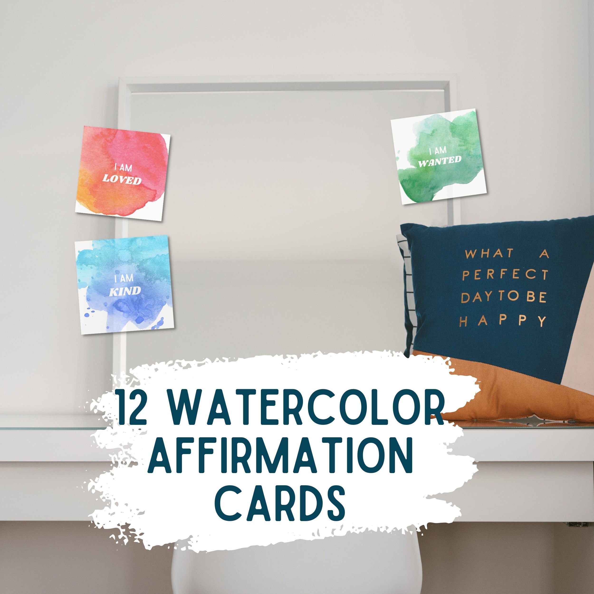 Watercolor Affirmation Mirror Labels Boho Affirmation - Etsy