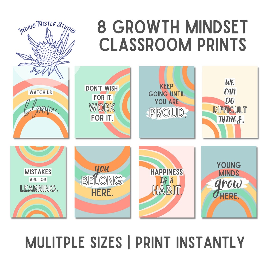 Groovy Classroom Decor Growth Mindset Classroom Posters - Etsy