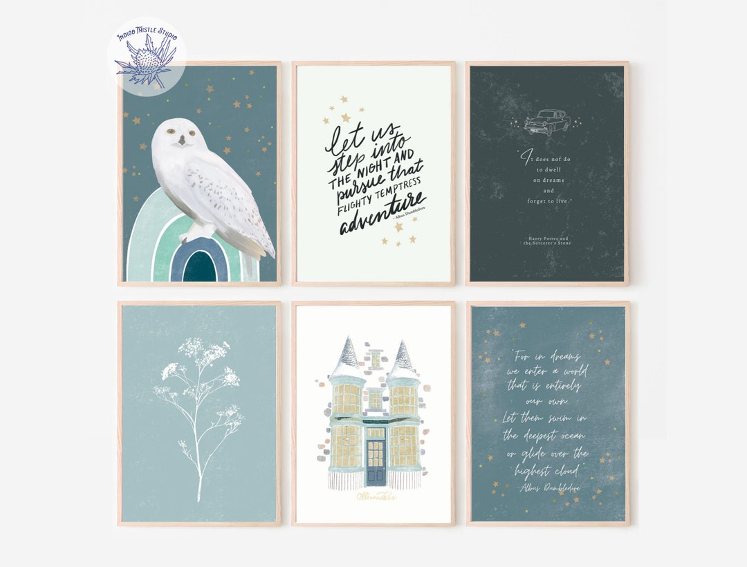 PRINTED Children's Book Posters Set of 6, Owl Nursery Prints, Gallery ...