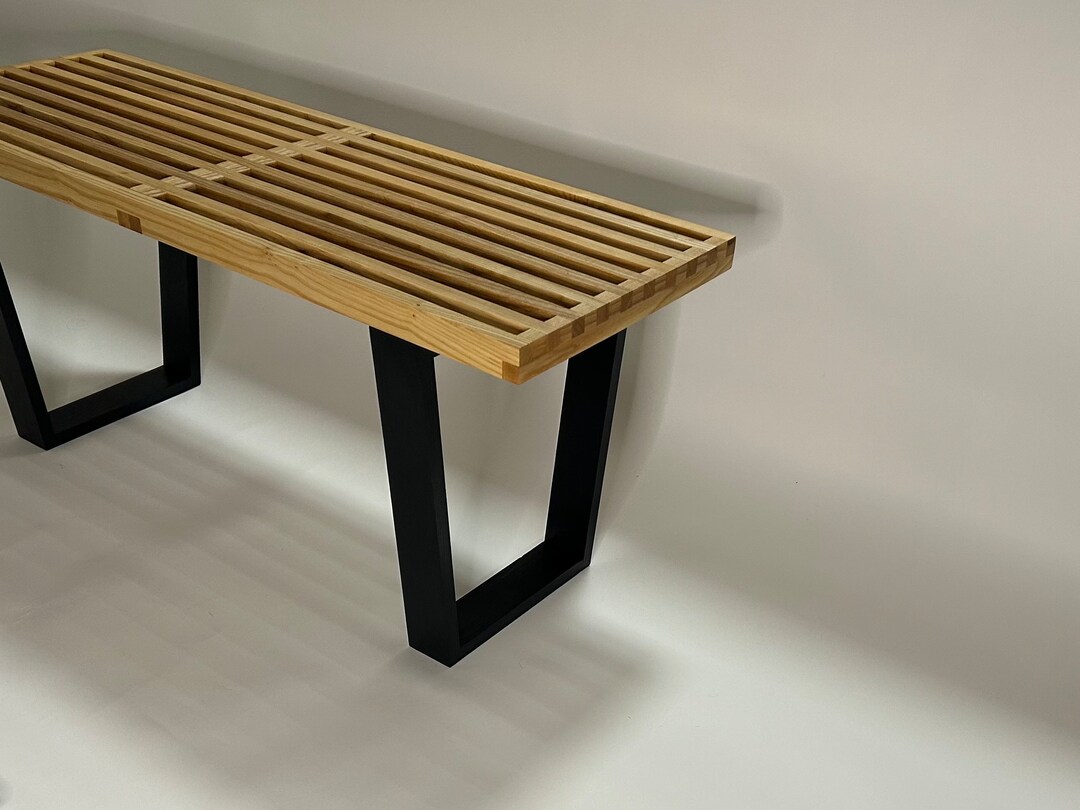 Slatted Wooden Bench- Solid Wood- 41” - Etsy