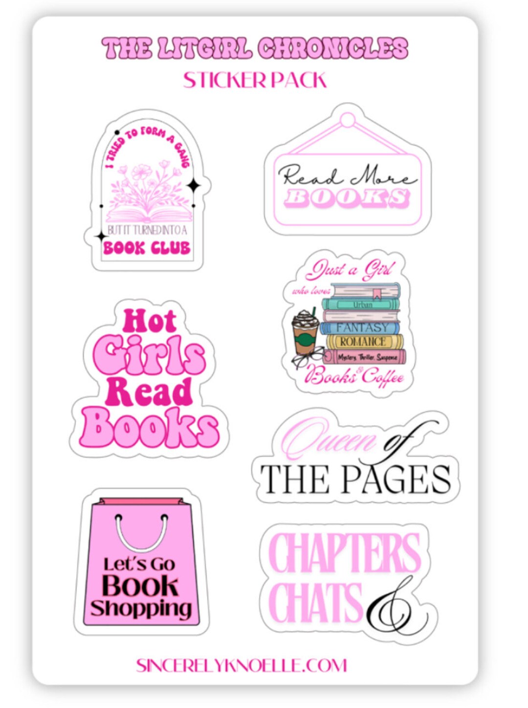 The Litgirl Chronicles Sticker Pack for Trendy Female Book Enthusiasts ...