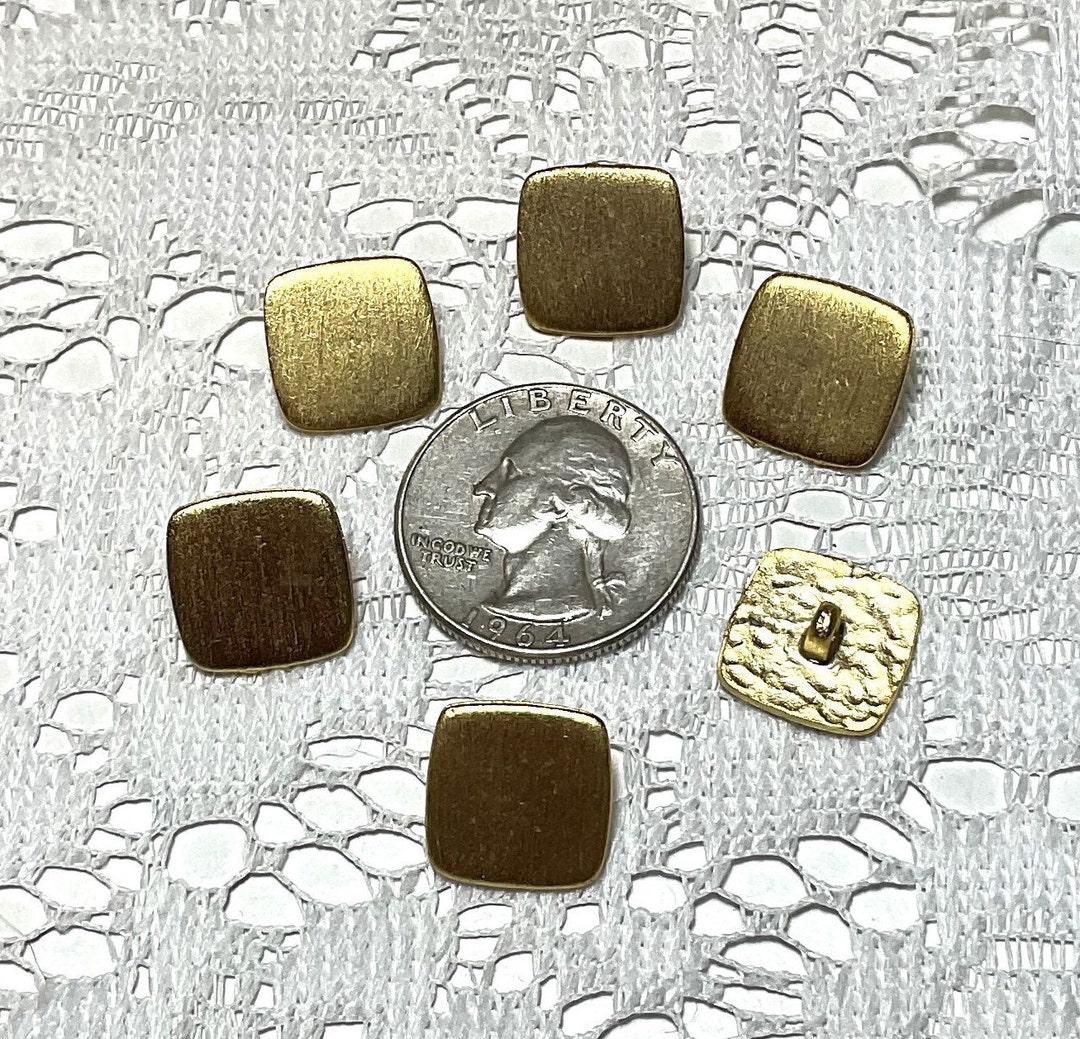 1 Dozen Vintage Metal Square Buttons 22 Ligne - Etsy