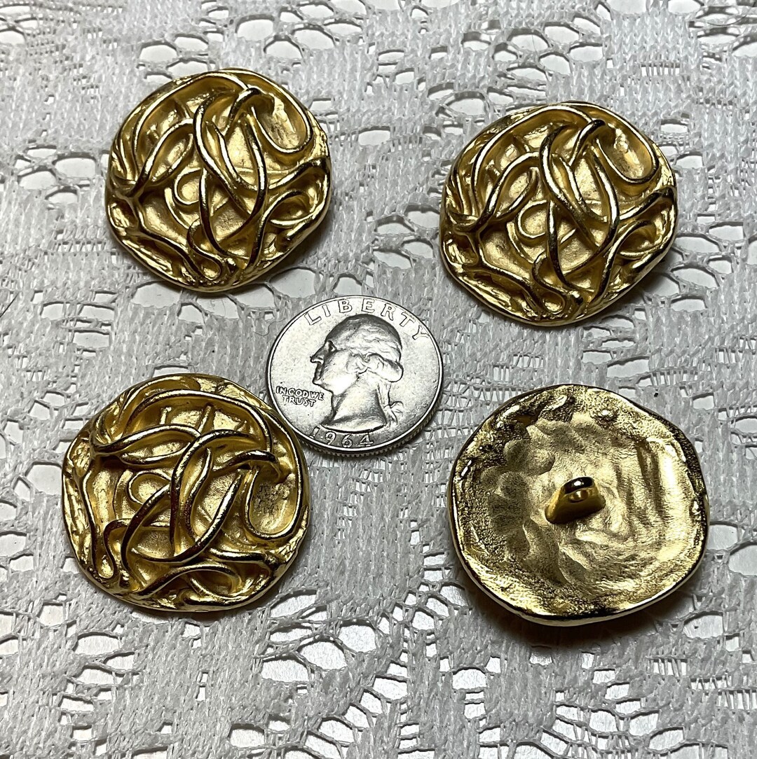 4 Large Vintage Metal Shank Buttons 50 Ligne 32mm - Etsy